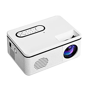TUU Projector with Speaker 400 Lumens 1080P Supported Portable Mini Movie Projector Video Projector Compatible with Smartphone HDMI USB AV for Home Cinema & Outdoor Movies (Color : White)