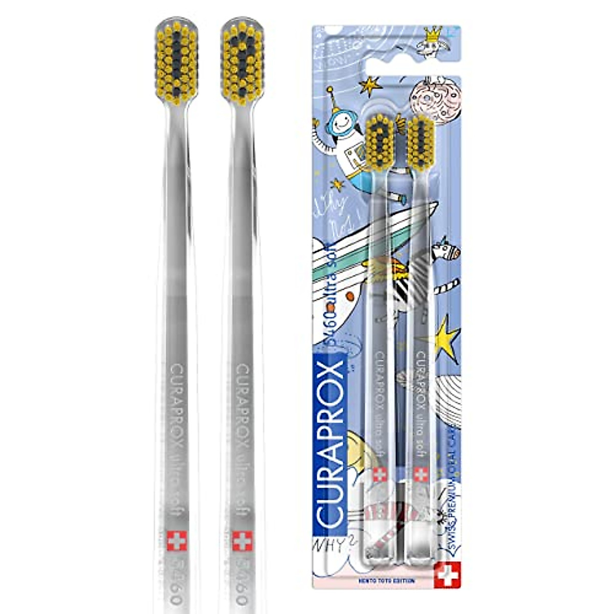 Curaprox CS 5460 Ultra-Soft Toothbrush, Hento Toto Special Edition, Pack of 2