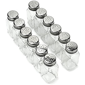 Back of House Ltd. Salt & Pepper, Spices, Seasonings Shakers - Stainless Steel & Glass Restaurant Home Kitchen - 12 Standard