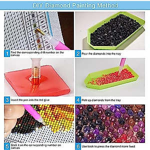 Mrnsiet 5D Diamond Painting Kits for Adults - Horror Friends Halloween Diamond Art Picture, Beginners DIY Full Drill Gem Art Crafts 14x22 Inch