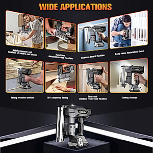 18GA Cordless Brad Nailer for Dewalt 20V MAX Battery: Electric Brad Nail Gun with 1000pcs 18 Gauge Nails for Upholstery Woodworking - Brushless - 5/8 to 1-1/4 Inch - Tool Only (Gray)