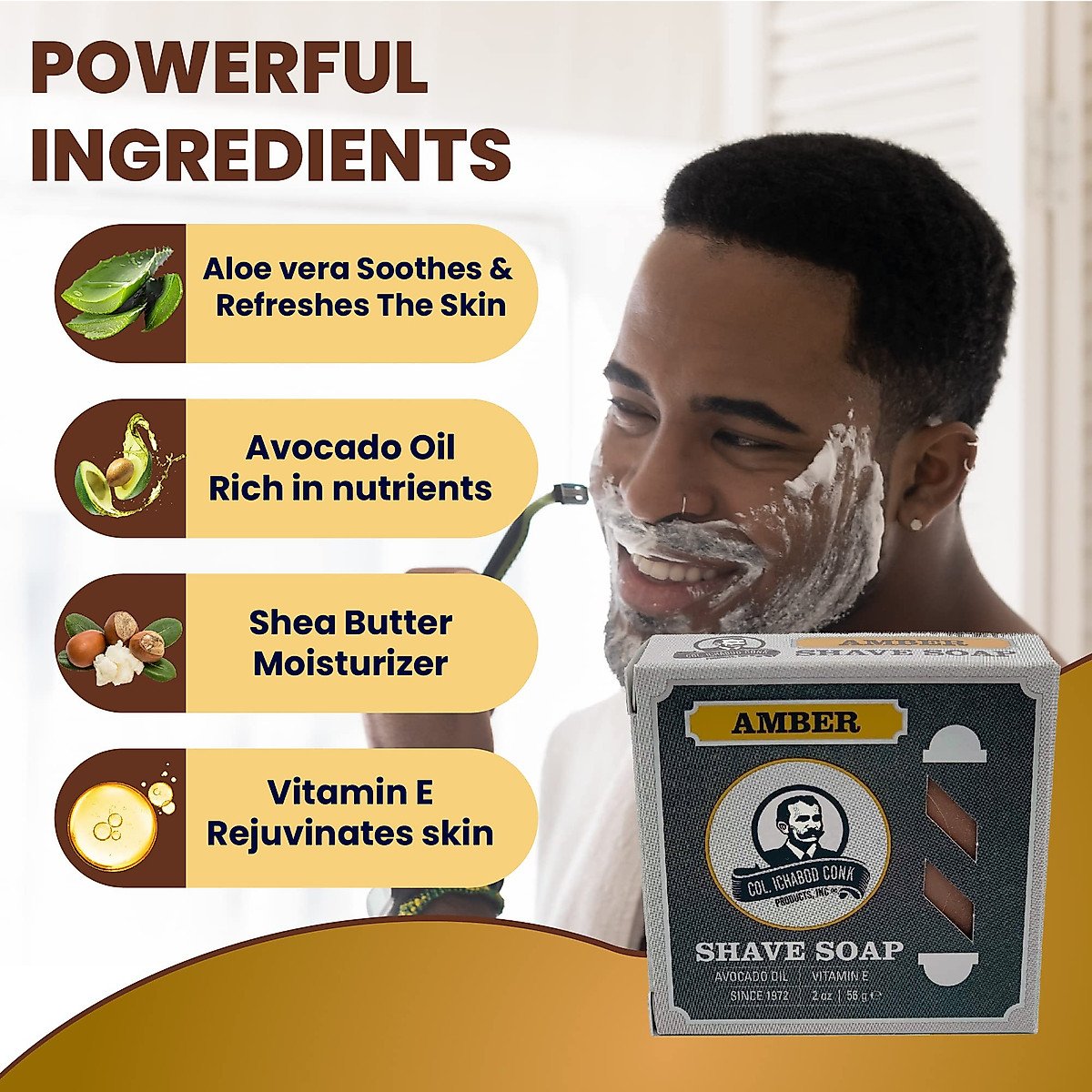 COL CONK AMBER SHAVE SOAP