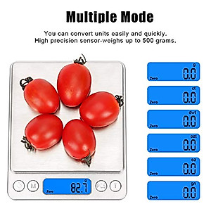 Emoly Food Scale,Digital Kitchen Scale, Mini Size Food Scale 500g/ 0.01g - High Precision Jewelry Weight Scale with Platform, Stainless Steel, LCD Display, Tare，Pcs Features（Does not include battery）