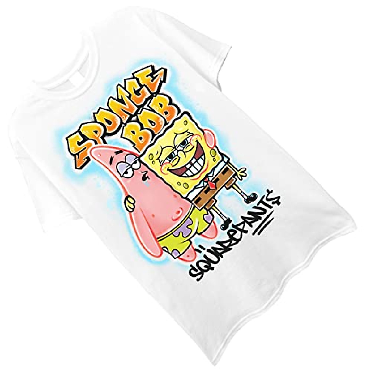 Mens Spongebob Squarepants Classic Shirt - Spongebob, Patrick & Krusty Krab T-Shirt (White, X-Large)