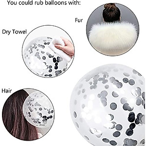 Black and Silver Confetti Balloons-60 pcs 12 Inch Black and Silver Metallic Chrome Latex Balloons for Birthday Graduation Ceremony Bachelor Engagement Wedding Baby Shower Party Decorations