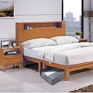 ijnbfe Large Under Bed Storage Bag ,2 Pack Foldable King Size Thick Breathable Underbed Clothes Bags with Clear Window,Underbed for Clothing Duvet Comforters ,Blankets ,Pillows(40x20x6 In)