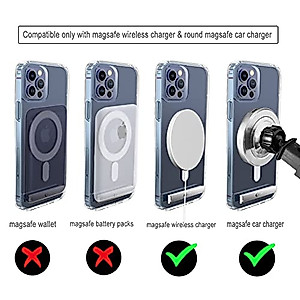 Chitri Compatible for iPhone 12 Case/12 Pro Case Clear 6.1, [Three-Way Stand Magnetic Case] Compatible with MagSafe Charger [with Metal Kickstand] Transparent Hard Back Slim Shockproof Protective Case