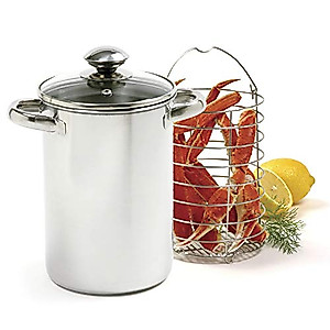 Norpro 573 Stainless Steel Vertical Cooker/Steamer, 3 Piece Set, 10in/25.5cm, as shown