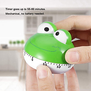 Animal Timer Mechanical Cooking Timer, Manual Animal Shape Counters, Cartoon Kitchen Timing Tool for Cooking Baking(Green Frog)