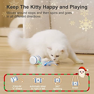 LiieyPet Cat Toys for Indoor Cats Interactive Cat Toy with 3 Feathers, Automatic Cat Toys with LED Lights, USB Rechargeable Cat Toys, Electronic Cat Toy, 360° Rotating, Cat Exercise Toy