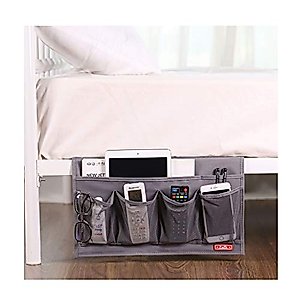 Zafit 6 Pockets Bedside Storage Organizer, Table cabinet Storage Organizer Bedside Organizer Caddy for Remotes Phone Glasses (6 Pockets-Grey)