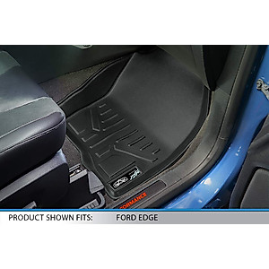 SMARTLINER All Weather Custom Fit Floor Mats 2 Row Liner Set Black Compatible with 2015-2022 Ford Edge