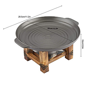 BBQ Round Roasting Tray, luminum Ceramic Plate Non Stick Grill Plate Barbecue Skewers Chafing Dish Party Buffet Pan Cookware for Barbecues, Camping, Durable and Reusable