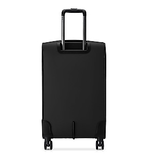 DELSEY PARIS Sky Lite 24-Inch Medium Lightweight Check-In Luggage - Water-Resistant Polyester, Dual Spinner Wheels, Multiple Exterior Pockets, Black - Softside Bag for Easy Travel