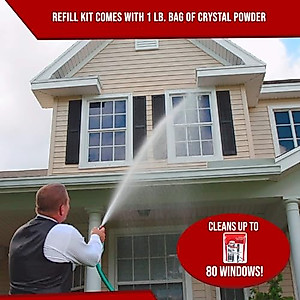 Full Crystal Exterior Refill Kits-Crystal Powder Outdoor Cleaner Packets Non-Toxic, No Scrub, No Rinse Cleaning Solution 8oz. Refill Kit Parent (16oz)