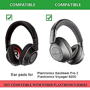 defean Backbeat Pro II - EarPads Replacement Ear Cushion Ear Pads Compatible with Plantronics Voyager 8200 UC, Backbeat Pro2 Headphone, Softer Leather,High-Density Noise Cancelling Foam (Brown)