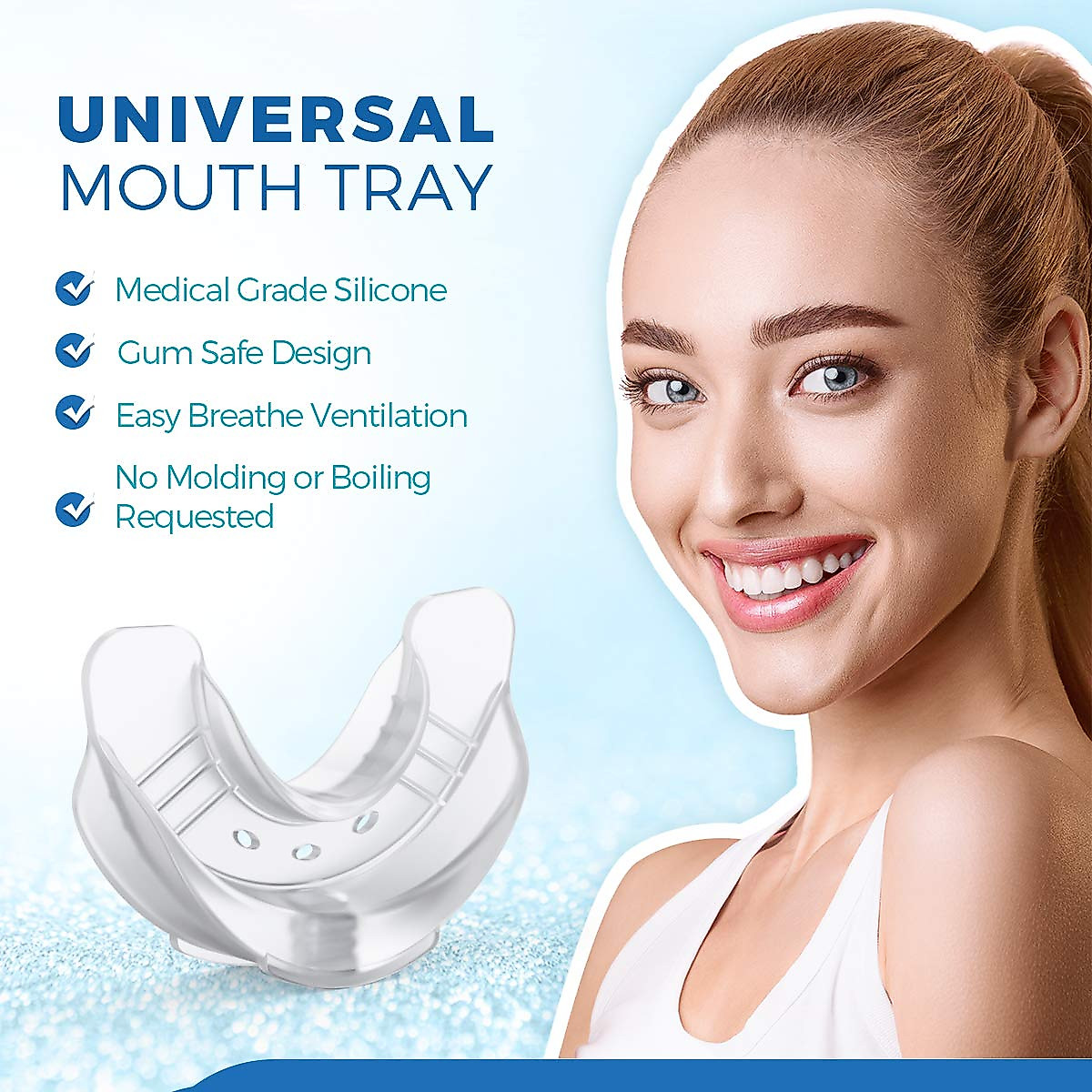 SINORIKO Teeth Whitening Kit with 6X LED Light for Sensitive Teeth 10 Min Fast Result, 3 Carbamide Peroxide Whitening Gel 1 Remineralizing Gel, Mouth Tray with Case, Home Teeth Whitener