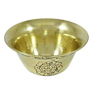 IBA Indianbeautifulart Tibetan Buddhist Offering Bowl Traditional Brass Carved Holy Water Bowls Set of 7