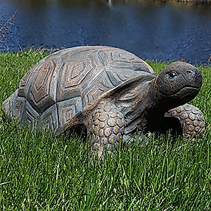 Sunnydaze Tanya The Tortoise Large Garden Statue - 20-Inch Long - Indoor/Outdoor Decoration for Yard, Patio, Pond, or Lawn