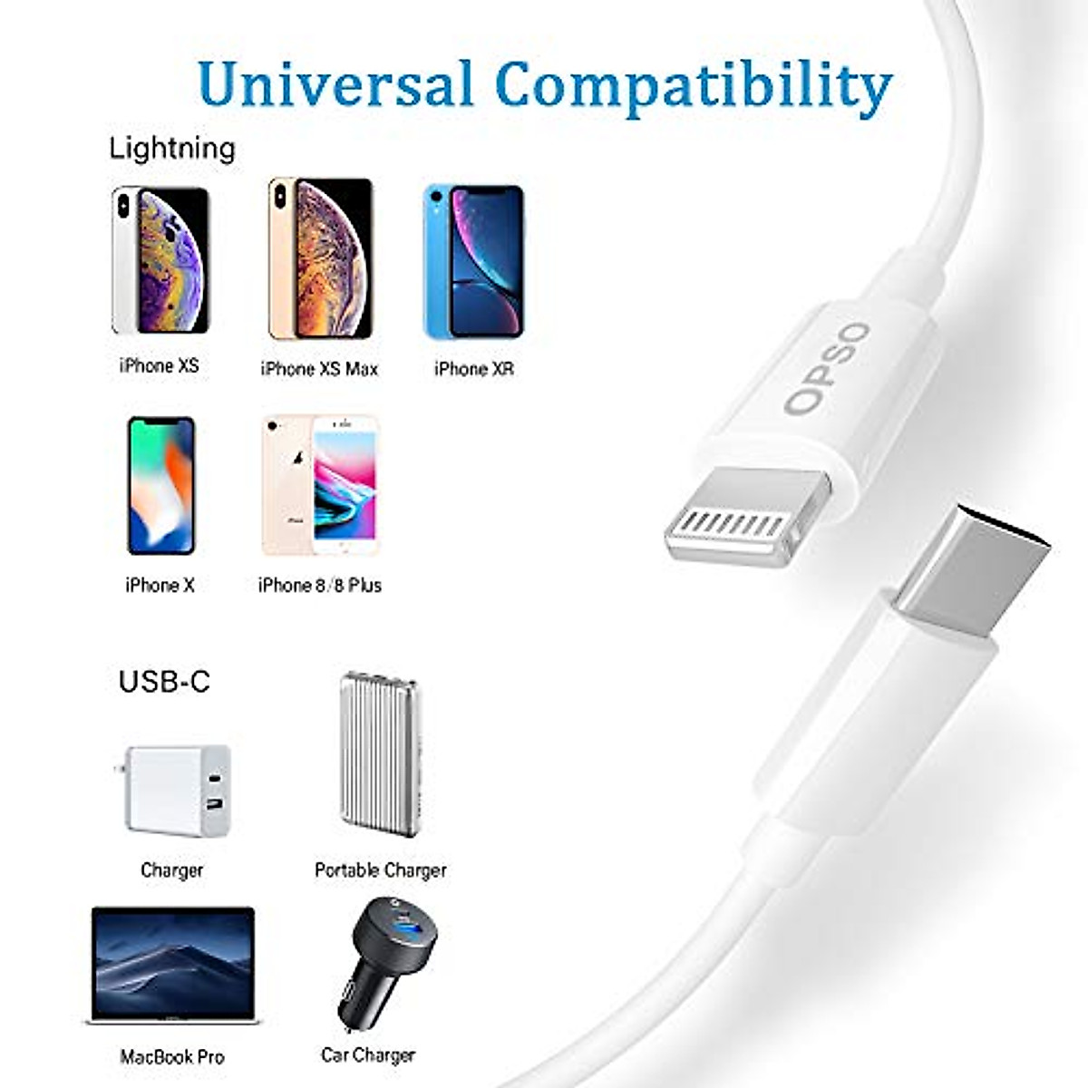 OPSO USB C to Lightning Cable 4ft, [Apple MFi Certified] iPhone 13 Charger Cable,Lightning to USB-C Cable Fast Charging Supports Power Delivery Compatible for iPhone 13/12/11/11 Pro/11 Max/X/XS/XR/XS