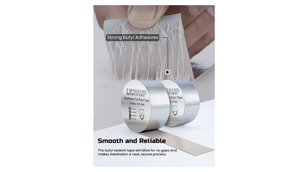 Lichamp Aluminum Butyl Tape - 2" x 16.4ft Waterproof