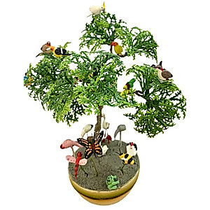 1shopforyou Mixed 2 Colour Lot of 12 Miniature Parrot Bird Outdoor Patio Decor Fairy Garden Supplies Animal Figurine Furniture Dollhouse