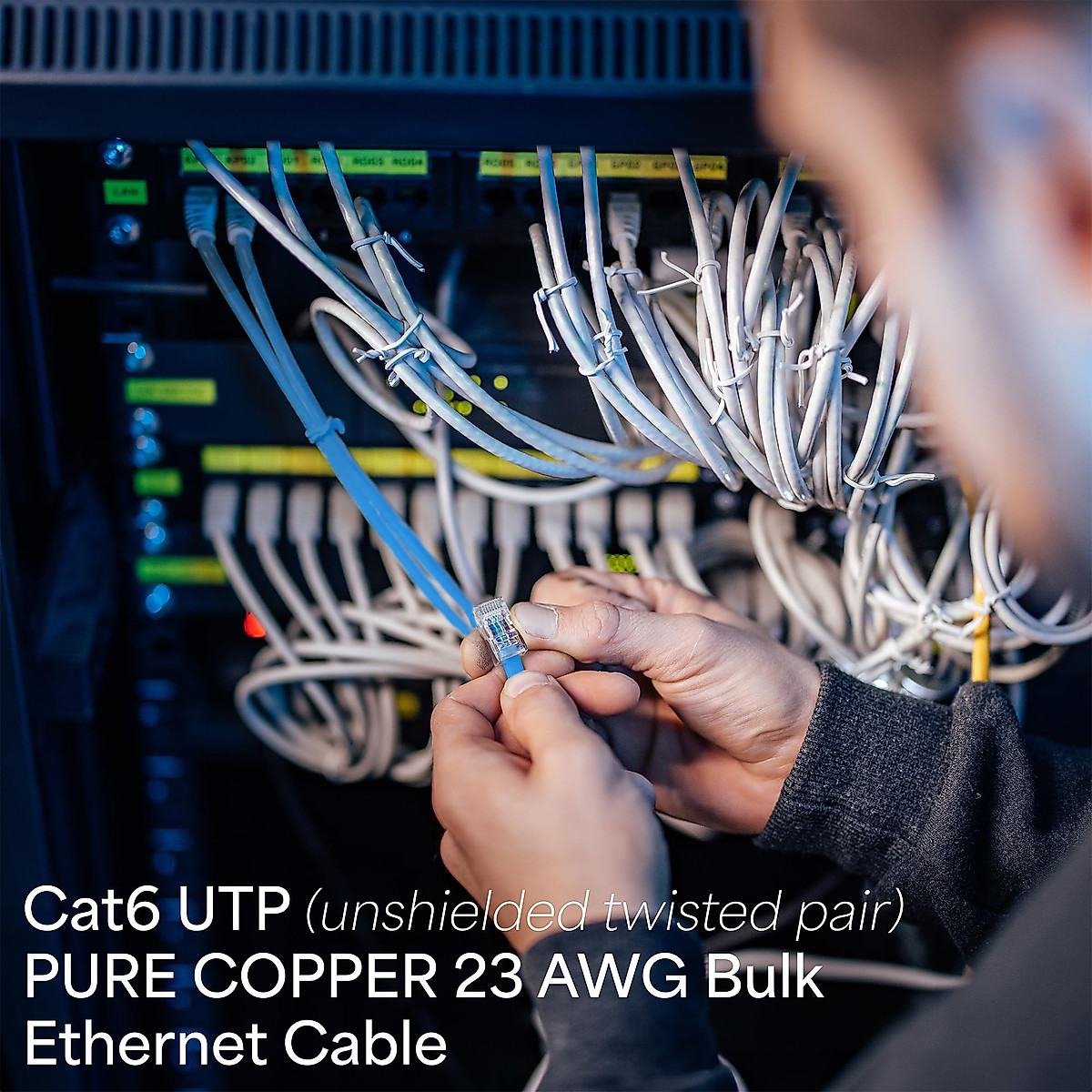 VIVO 500ft Bulk Cat6, Full Copper Ethernet Cable, 23 AWG, UTP Pull Box, Cat-6 Wire, Indoor, Network Installations, Blue, CABLE-V017