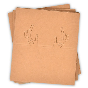 100 Pack Christmas Place Cards Holiday Seating Name Card Die Cut Xmas Reindeer Antlers Table Setting Folded Paper Tent Cards for Winter Dinner Wedding Tables Placement Party Decorations 2" x 3.5"