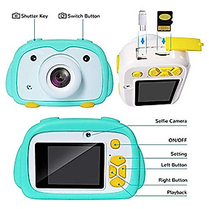 LKYBOA Kids Camera -Cute Kid Gift Digital Camera 12.0MP Screen FHD 1080P Video Resolution Mini Rechargeable Camera for Boys & Girls Ages 3-12-Joytrip Child (Color : B)