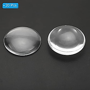 PATIKIL Transparent Glass Cabochons, 20Pcs 55mm Round Glass Dome Tiles for Photo Pendant Jewelry Making, Clear