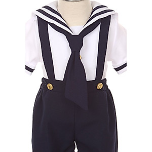 iGirlDress Baby Toddler Boys Nautical Sailor Outfit Short Suit 4 Piece Set 18mos Navy