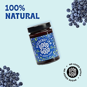 Good Good No Added Sugar Blueberry Jam - Keto Friendly Jelly - Low Carb, Low-Calorie and Vegan - Diabetic Friendly - 12oz / 330g (Pack of 2)