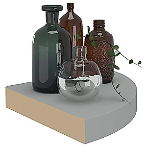 QZZCED Wall Corner Shelves,Wall Mount Corner Shelf,Wall Mounted Display Shelf,Floating Storage Shelf for Kitchen, Bathroom, Living Room,Floating Corner Shelves 4 pcs Gray 9.8"x9.8"x1.5" MDF