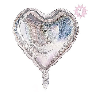 xo, Fetti Iridescent Heart Foil Balloon Pack - 4 pack | Birthday Party Supplies, Bachelorette Party Decorations, Last Disco, Bday Balloon Arch, Vday