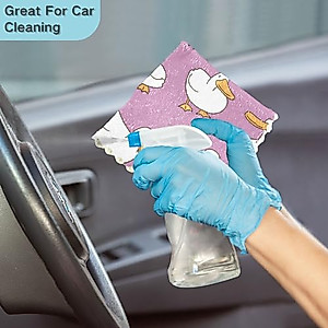 FRODOTGV Hand Drawn Cartoon Duck Car Cleaning Cloth Door Tea Towels Kitchen Printed Terry Dish Cloths for Kitchen Kitchen Hand Towels Coffee