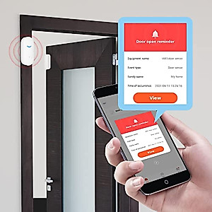 2-Pack WiFi Door and Window Sensors,Tuya Smart Alarm with Free Notification APP Control Home Security Alarm System, No Hub Required,Compatible with Alexa, Google Home