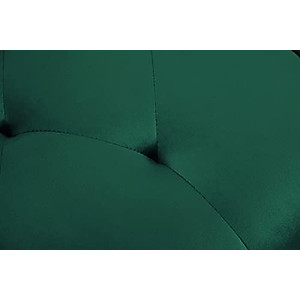 115¡±W Button Tufted Velvet Convertible Sectional Sofa Bed Sleeper with Reversible Chaise & 2 Pillows Indoor Modular Sofa (Green)