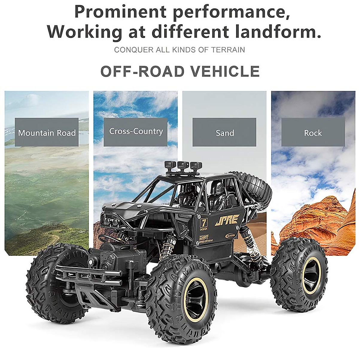 GoolRC 1/16 Alloy RC Car, 2.4GHz Remote Control Buggy, 4WD Off-Road Rock Crawler, 15km/h High Speed Climbling Truck Car RTR for Kids (Silver)