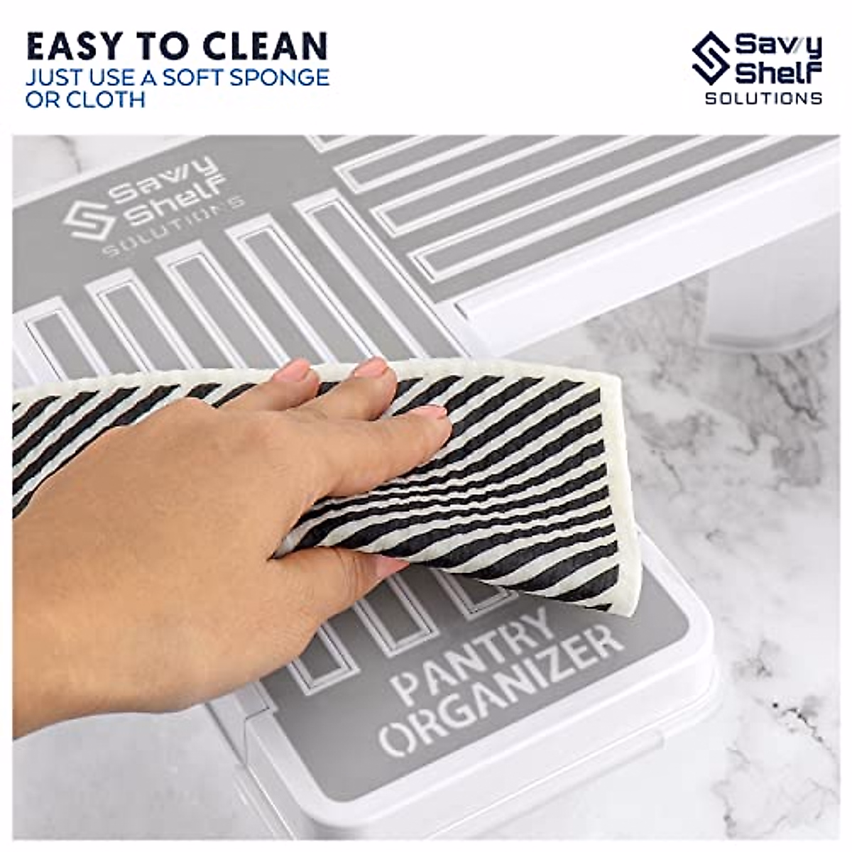 Savvy Shelf Adjustable Pantry & Can Storage Organizer - Storage Kitchen Cabinet Organizer - Pantry Organization & Storage Can Organizer for Pantry & Cupboard