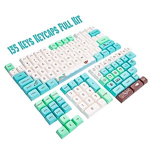 UniCusMech 135 Keys Set XDA Profile Custom Keycaps PBT Dye Sublimation ANSI Layout Keycaps Set for Gateron Kailh Cherry MX Switches Mechanical Gaming Keyboards (Animal Forest)