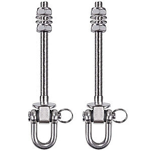 SELEWARE Set of 2 Heavy Duty Swing Hanger 1800LB Capacity, M10 x 9.3" Swing Bolts, Stainless Steel Swing Hooks for Wood and Steel Beam Yoga Hammock Chair Punching Bag Porch Swing Sets Seat