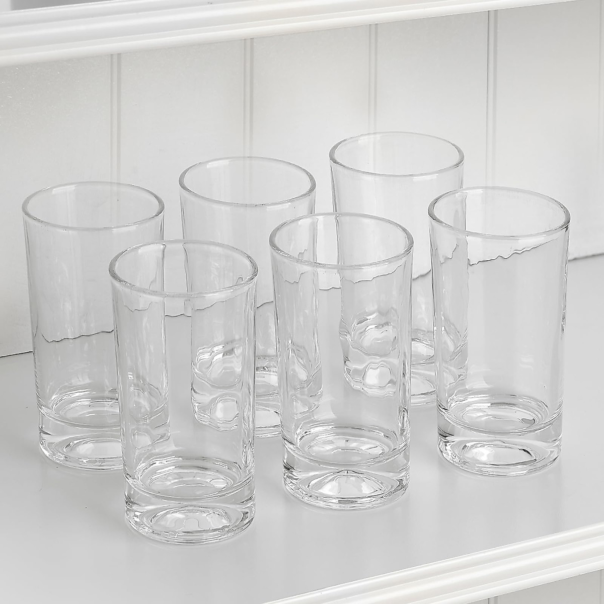 Mfacoy Small Juice Glasses Set of 6, 5.5-ounce Glass Cups, Heavy Base Juice Glass, Small Drinking Glasses Set, Clear Juice Cups, Thick and Durable Shot Glass, Drinking Glasses for Juice and Milk