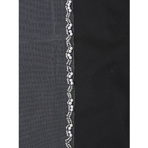 SAMKY 1T 1 Tier Double Row Wavy Pearl Crystal Edge Veil - Light Ivory Fingertip 36" V489