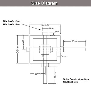 PGFUN 20:1 Right Angle Worm Gearbox 90° Angle Drive Steering Gear Reducer 20T Reduction Gearbox Simple Mechanical DIY Module with 6/8mm Shaft (6mm)