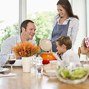 Artificial Fake Flowers, 6 Bunches of Realistic UV Resistant Faux Plastic Plants Greenery Shrubs Artificial Flowers Indoor Outside Hanging Planter Home Kitchen Wedding Garden Farmhouse Decor