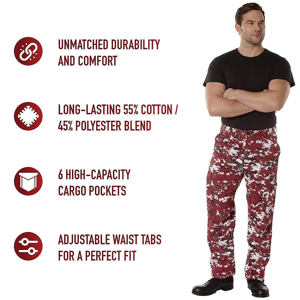 Rothco BDU Pant, Red Digital Camo, Medium
