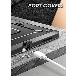 SUPCASE UB Pro Series Case for iPad Pro 12.9 inch for 2020 Release only, Support Apple Pencil Charging with Built-in Screen Protector Full-Body Rugged Kickstand Protective Case (Black)