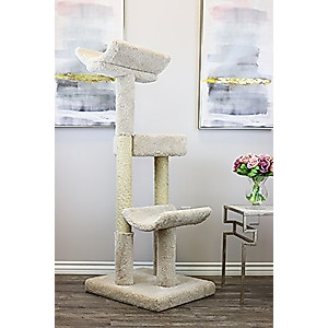 Prestige Cat Trees 130077-Beige Double Scratching Post Cat Tower Tree