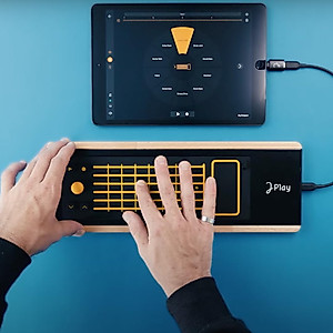 Guitar Pad Accessory for J-Play MIDI controller - 6 Frets and Effect Zone, Dedicated Musical App Included, Plug & Play Music instrument Fire Edition