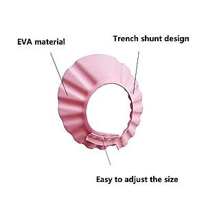 DBHappy 3 Pieces Baby Bath Cap (Pink Blue Yellow), Soft Adjustable Safe Toddler Shampoo Shower Bathing Protection Hat, with a Bathroom Storage Bag(18in x 14in)